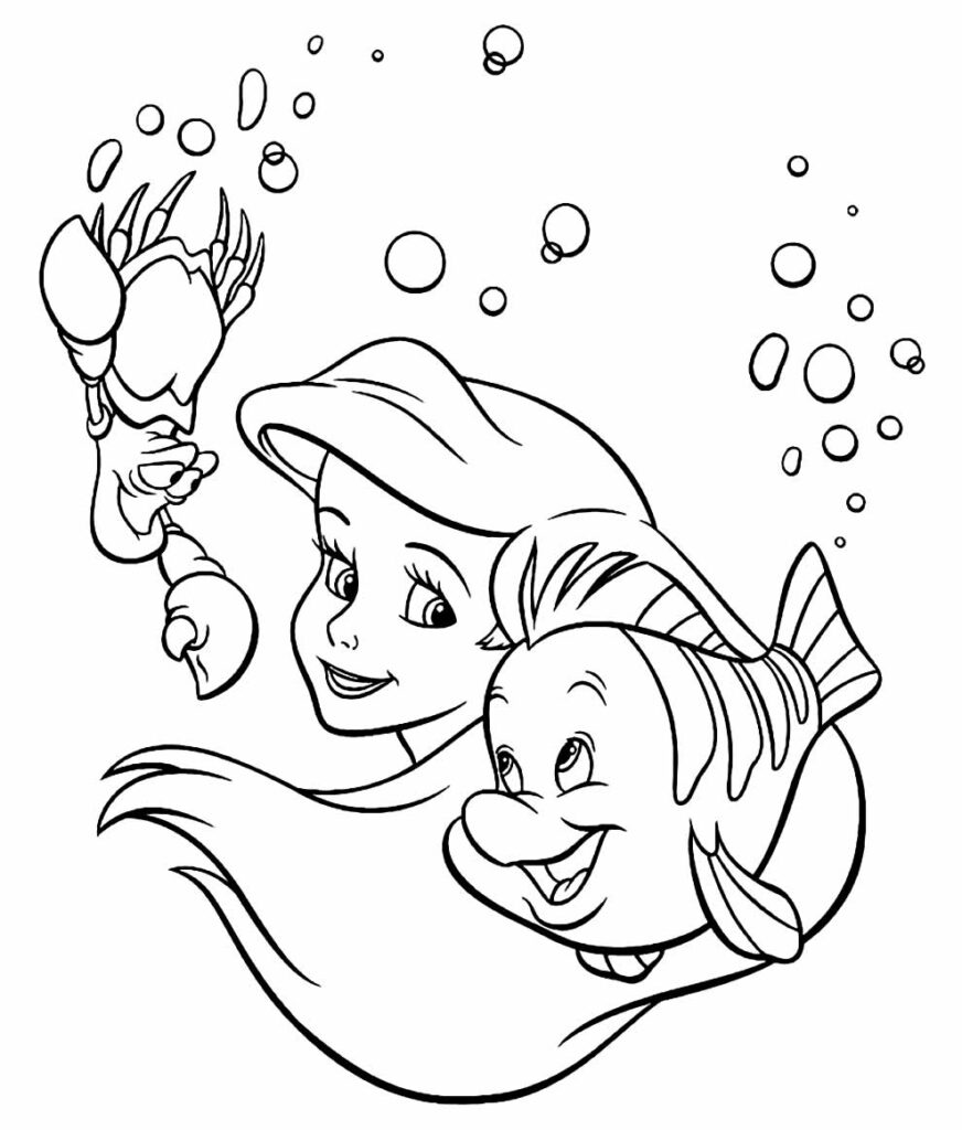 Desenhos da Ariel para Imprimir e Colorir