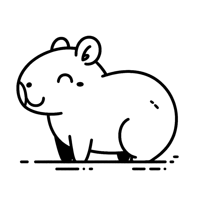 Desenhos de Capivara para Imprimir e Colorir