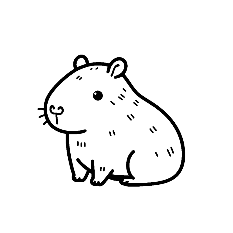 Desenhos de Capivara para Imprimir e Colorir