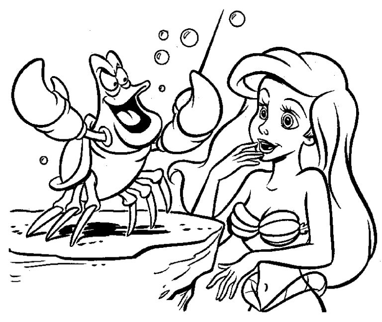 Desenhos da Ariel para Imprimir e Colorir