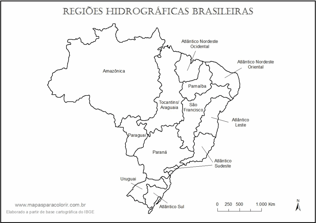 Desenhos de Mapa do Brasil para Imprimir e Colorir