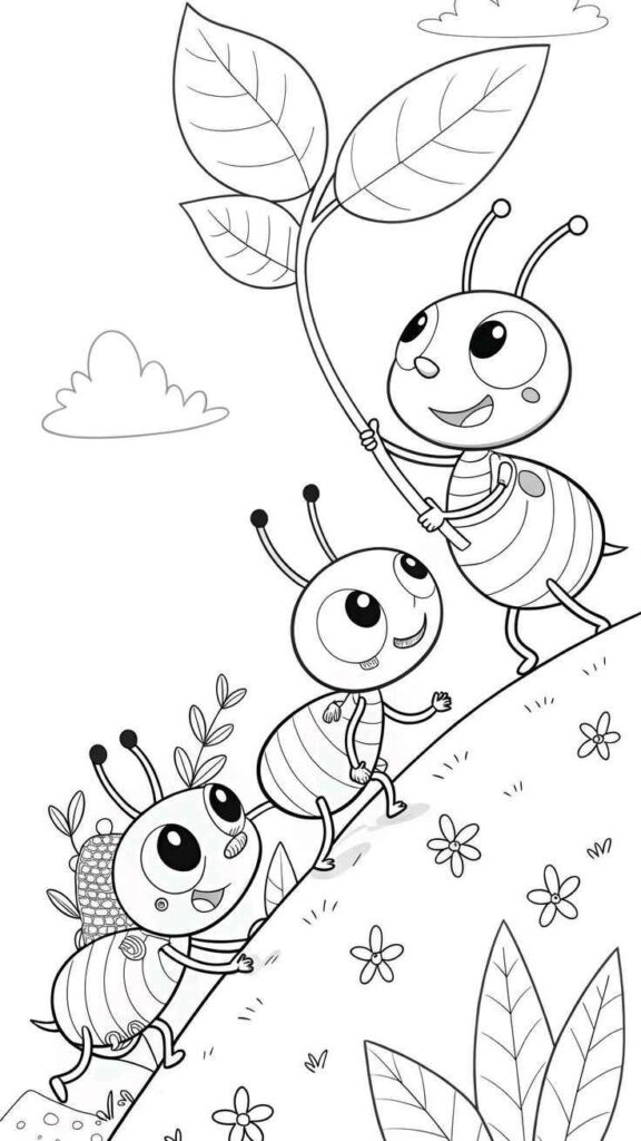 Desenhos de Formigas para Imprimir e Colorir