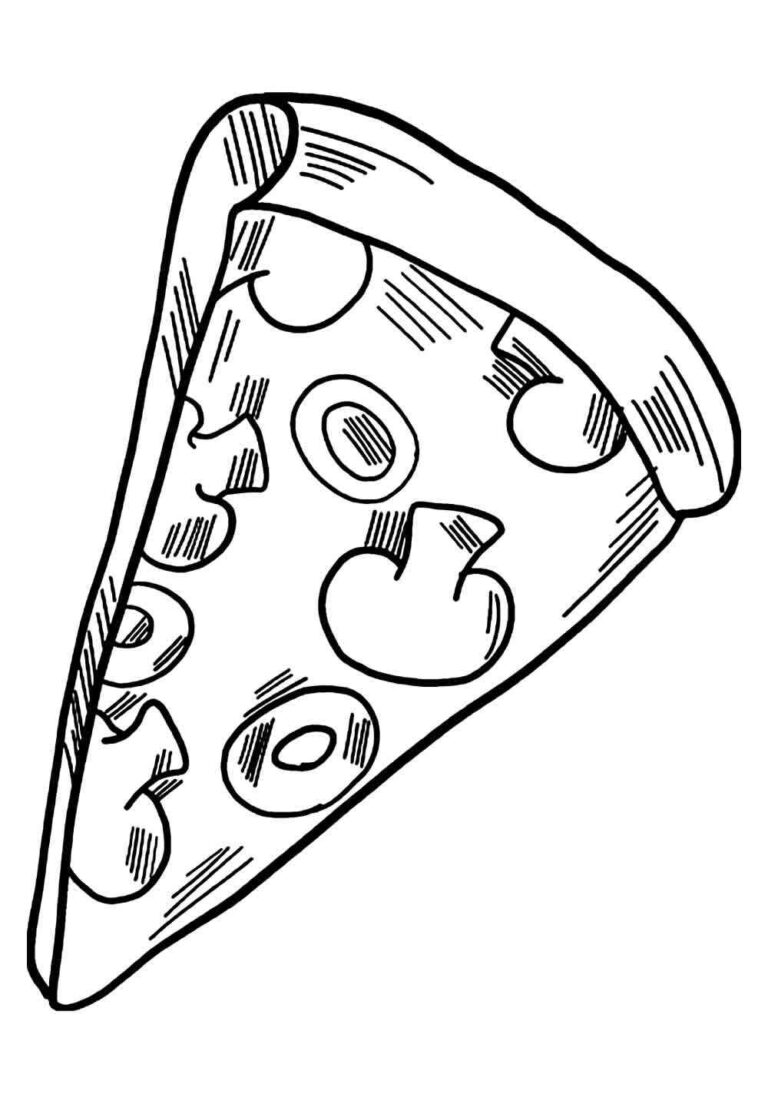 Desenhos de Pizza para Imprimir e Colorir