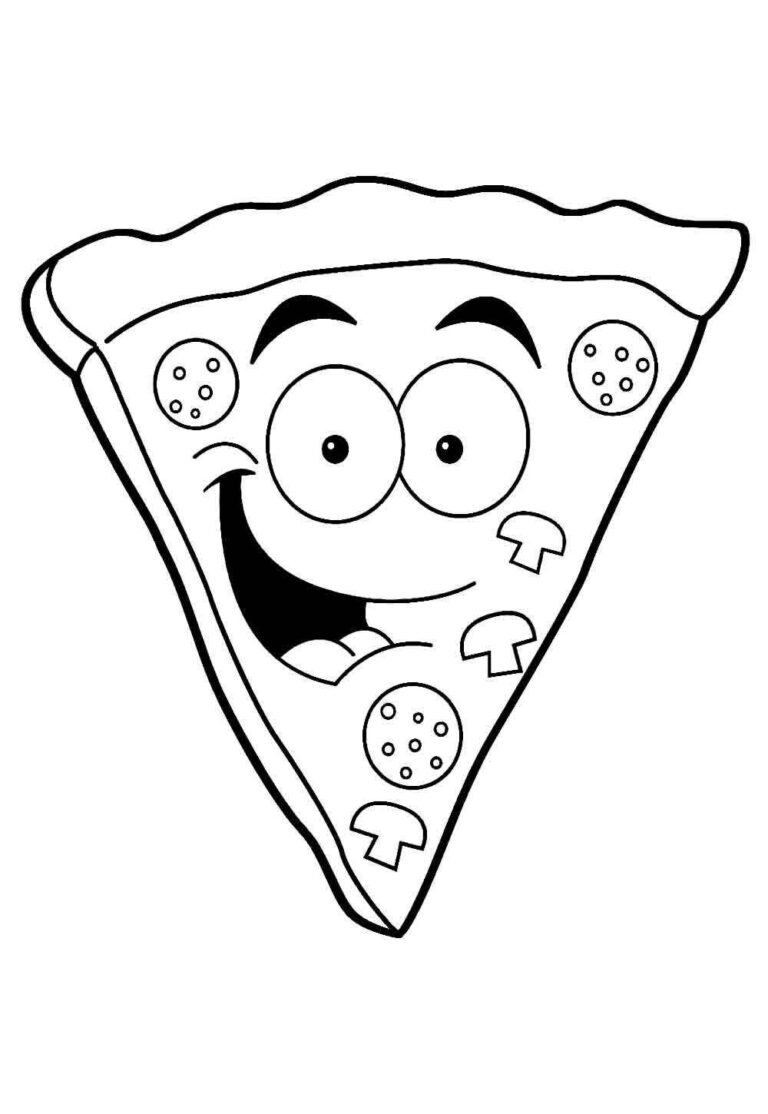 Desenhos de Pizza para Imprimir e Colorir