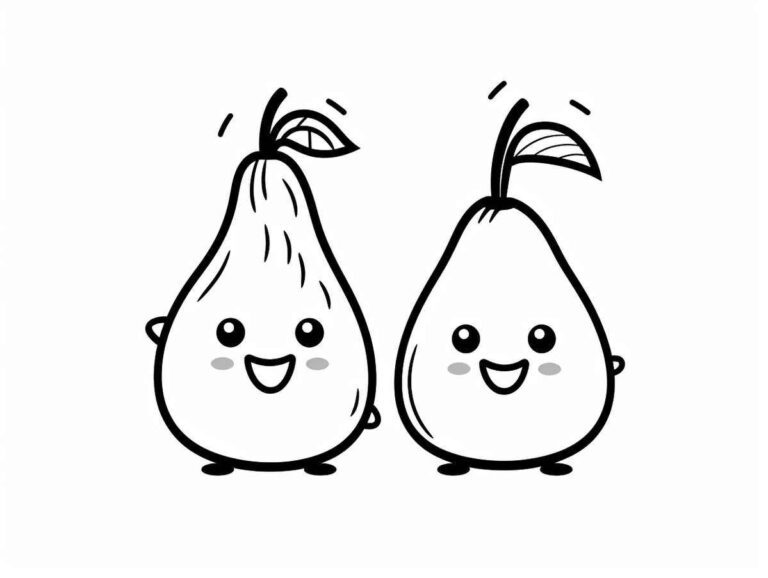 Desenhos de Pera para Imprimir e Colorir