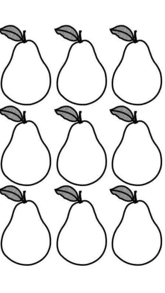 Desenhos de Pera para Imprimir e Colorir