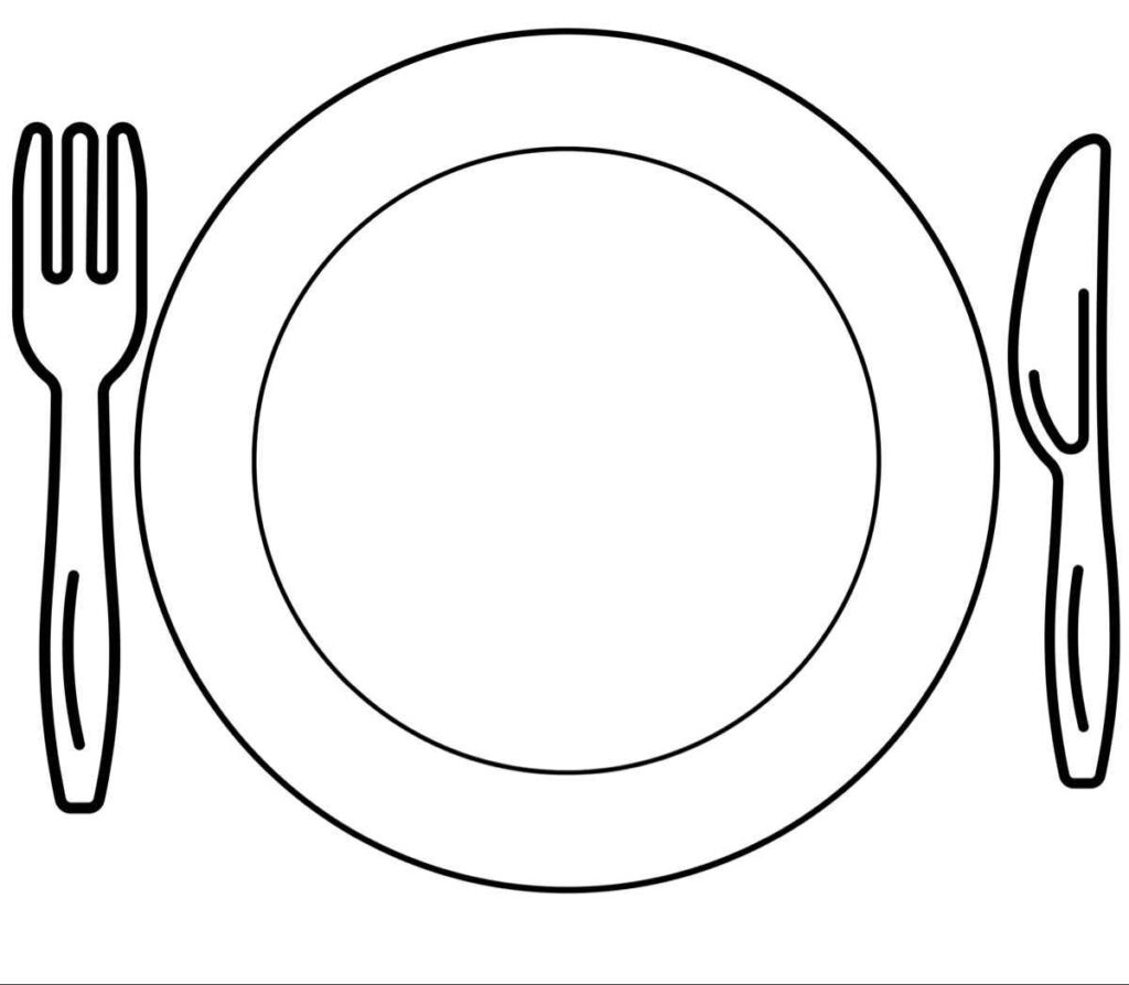 Desenhos de Prato para Imprimir e Colorir
