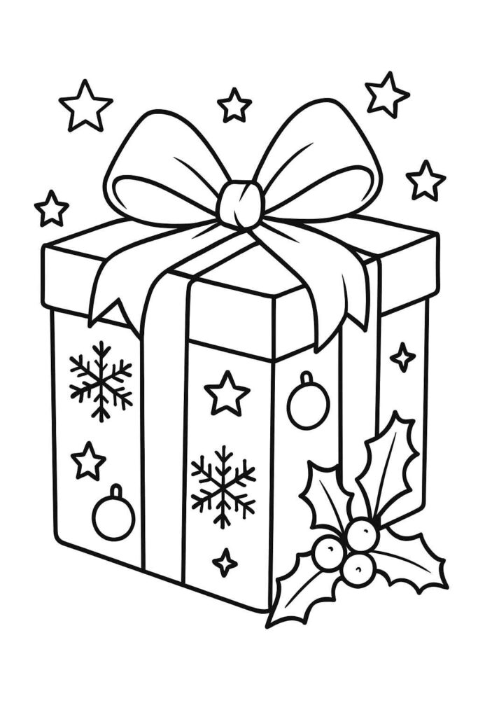 Desenhos de Presentes de Natal para Imprimir e Colorir