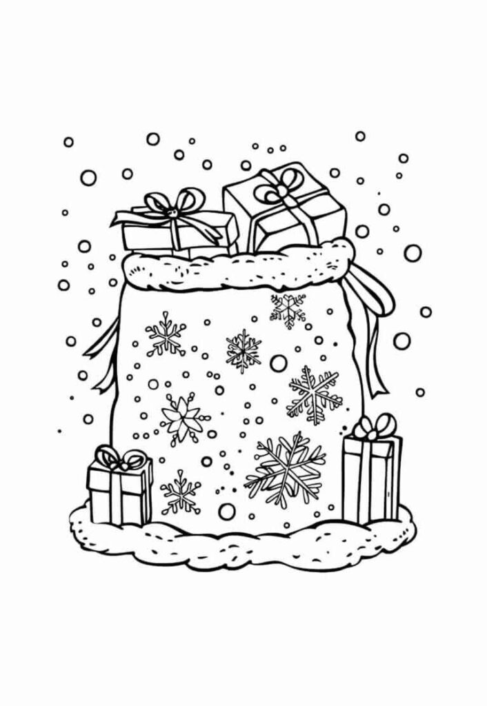 Desenhos de Presentes de Natal para Imprimir e Colorir