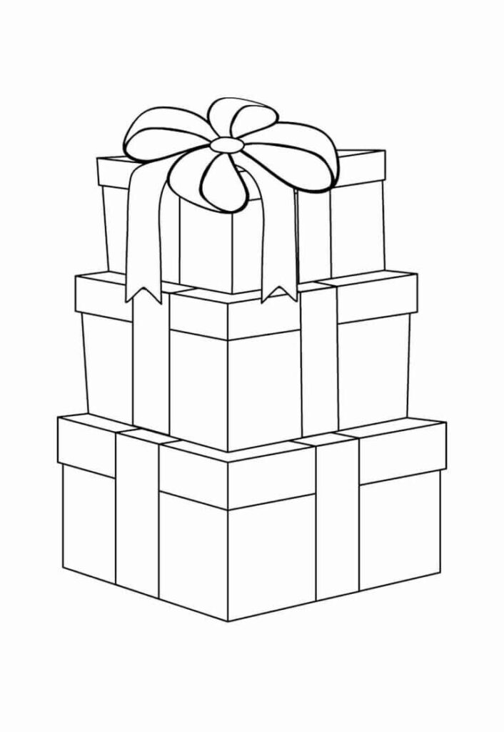Desenhos de Presentes de Natal para Imprimir e Colorir