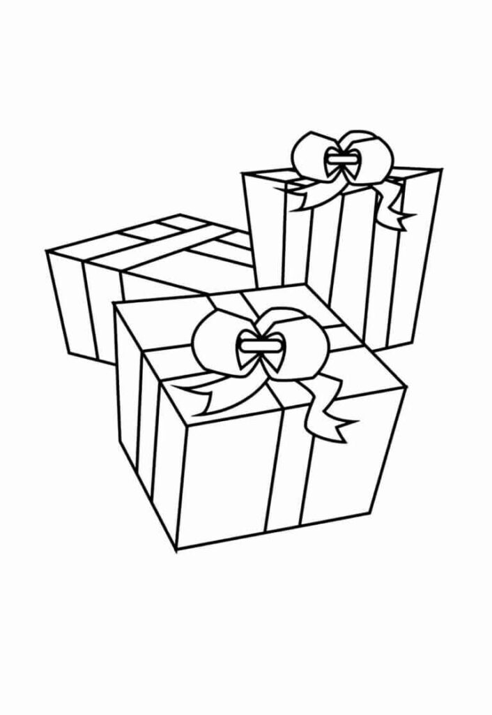 Desenhos de Presentes de Natal para Imprimir e Colorir