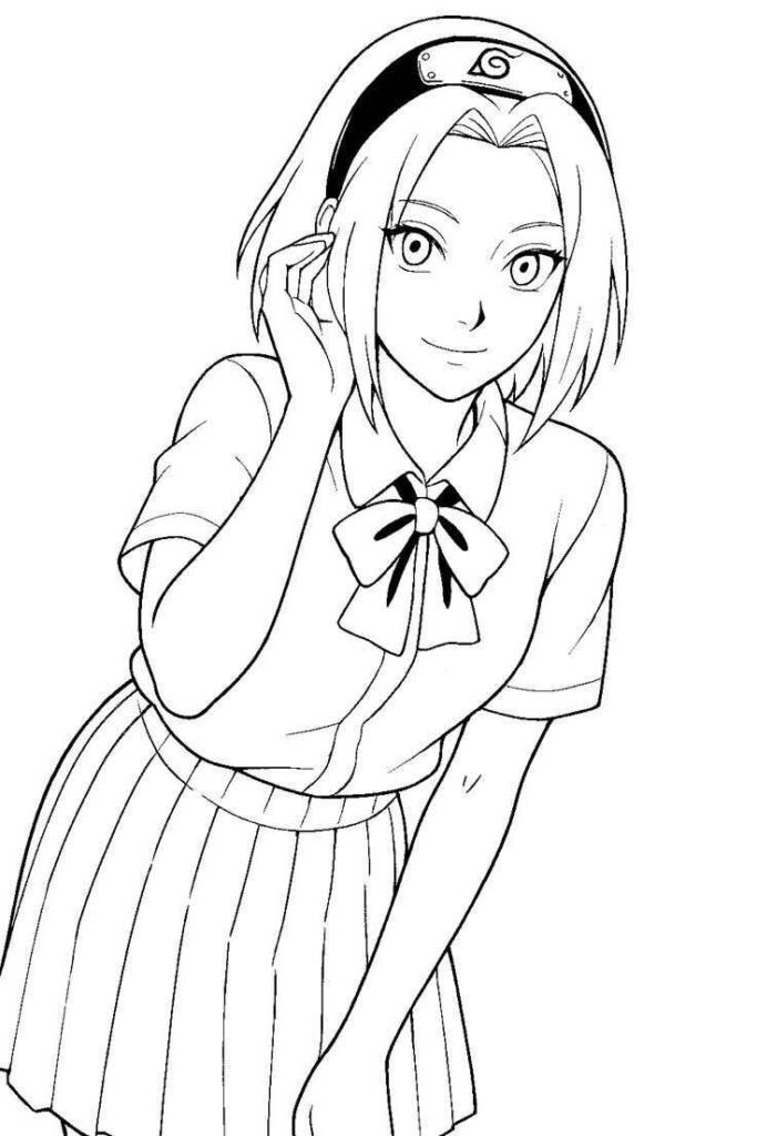 Desenhos da Sakura Haruno para Imprimir e Colorir